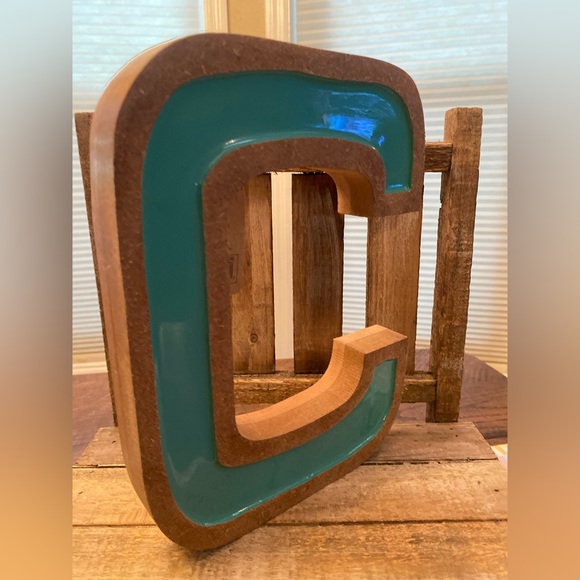 American Atelier | Accents | Teal Wood Letter C Wall Decor Monogram ...